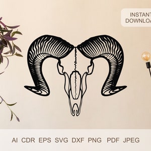 Ram Skull Svg Laser Cut Files DXF PDF Files for Cricut Wall Art Svg ...