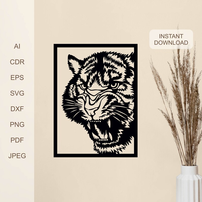 Tiger Face DXF SVG Laser Cut Files Big Cat Svg Files for - Etsy