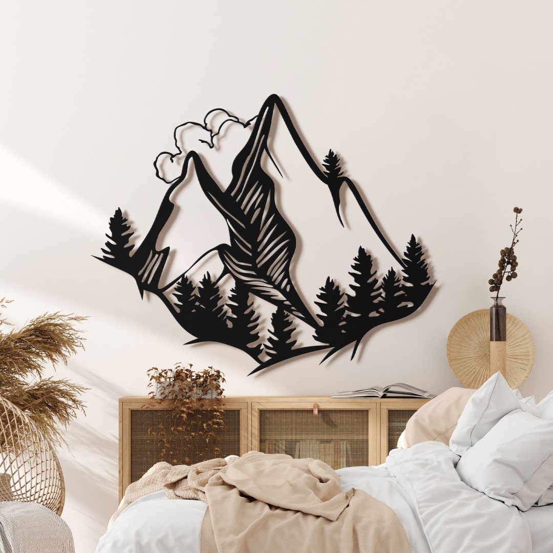 Mountains Svg Dxf Pdf Laser Cut Files Mountain Wall Art Svg Files for ...