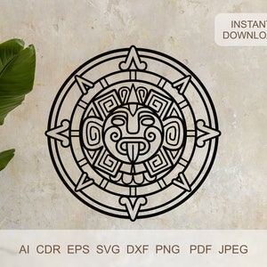 Aztec Sign Svg Dxf Laser Cut Files Svg for Cricut Aztec Ornament Dxf ...