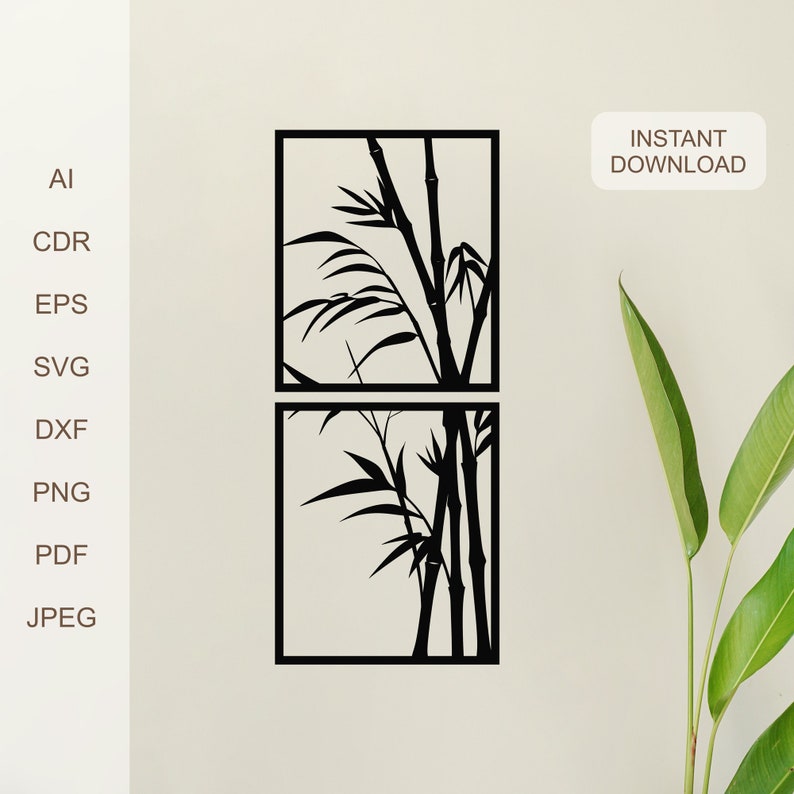 Bamboo Branches Svg Dxf Laser Cut Files Svg Files for Cricut - Etsy
