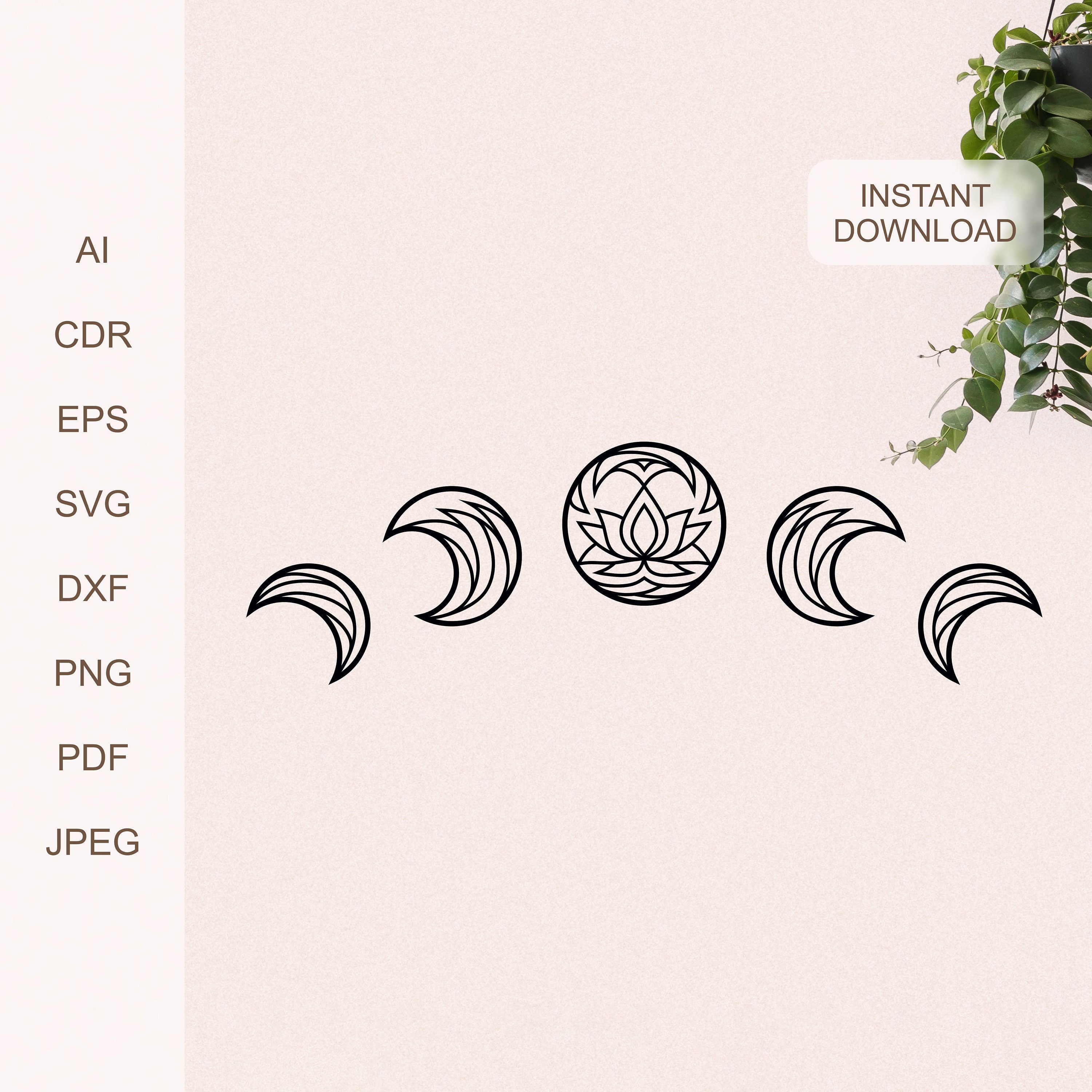Moon Phases Dxf Svg Laser Cut Files Svg Files for Cricut Dxf - Etsy Canada