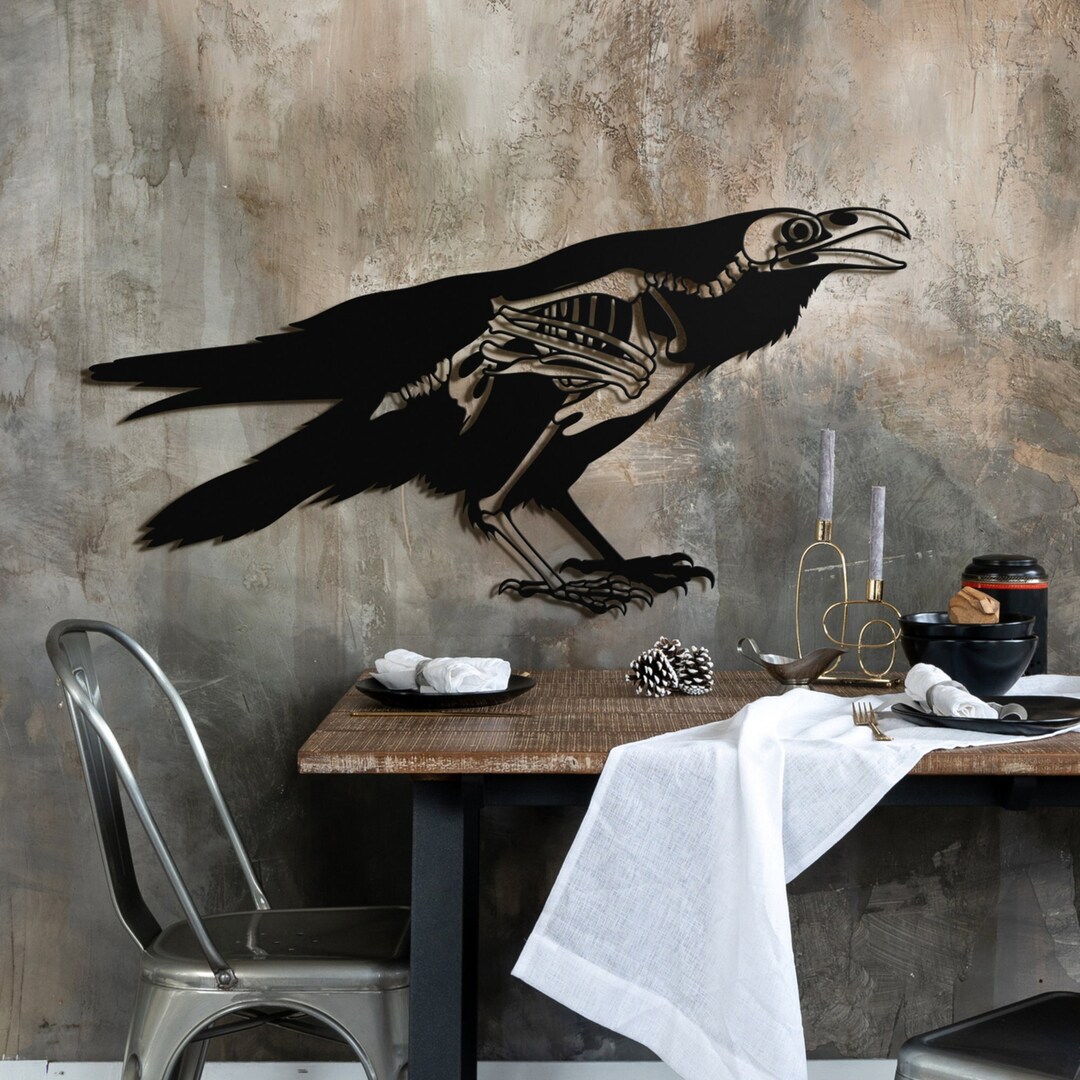 Crow Skeleton Svg Dxf Laser Cut Files Raven Svg Files for Cricut Dxf ...