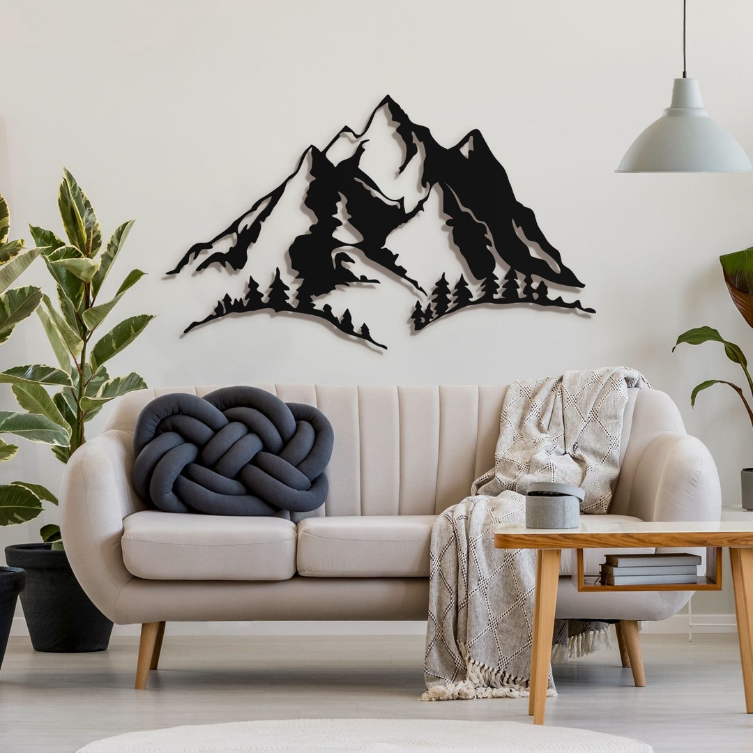 Mountains Svg Dxf Pdf Laser Cut Files Mountain Wall Art Svg Files for ...