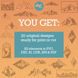 Mountain Svg Bundle Mountains Dxf Laser Cut File Mountain Svg Files for ...