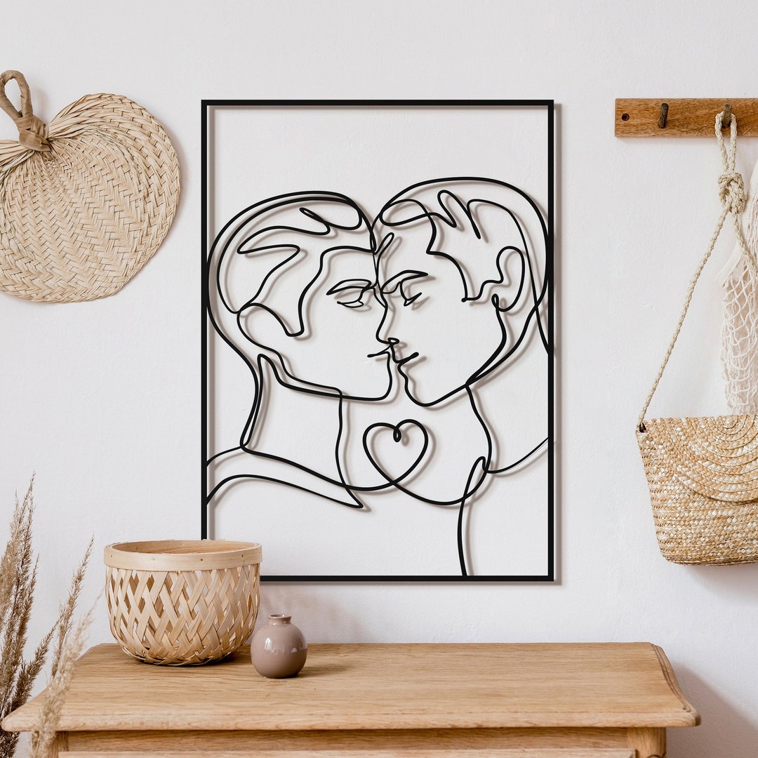 Gay Couple Line Art Svg DXF Laser Cut Files Svg Files for Cricut Dxf ...