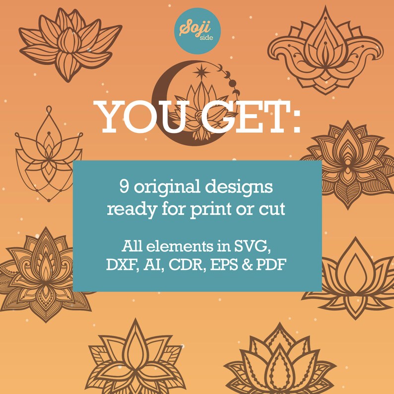 Lotus Flower Svg Bundle Mandala Dxf Laser Cut Files Lotus Svg - Etsy