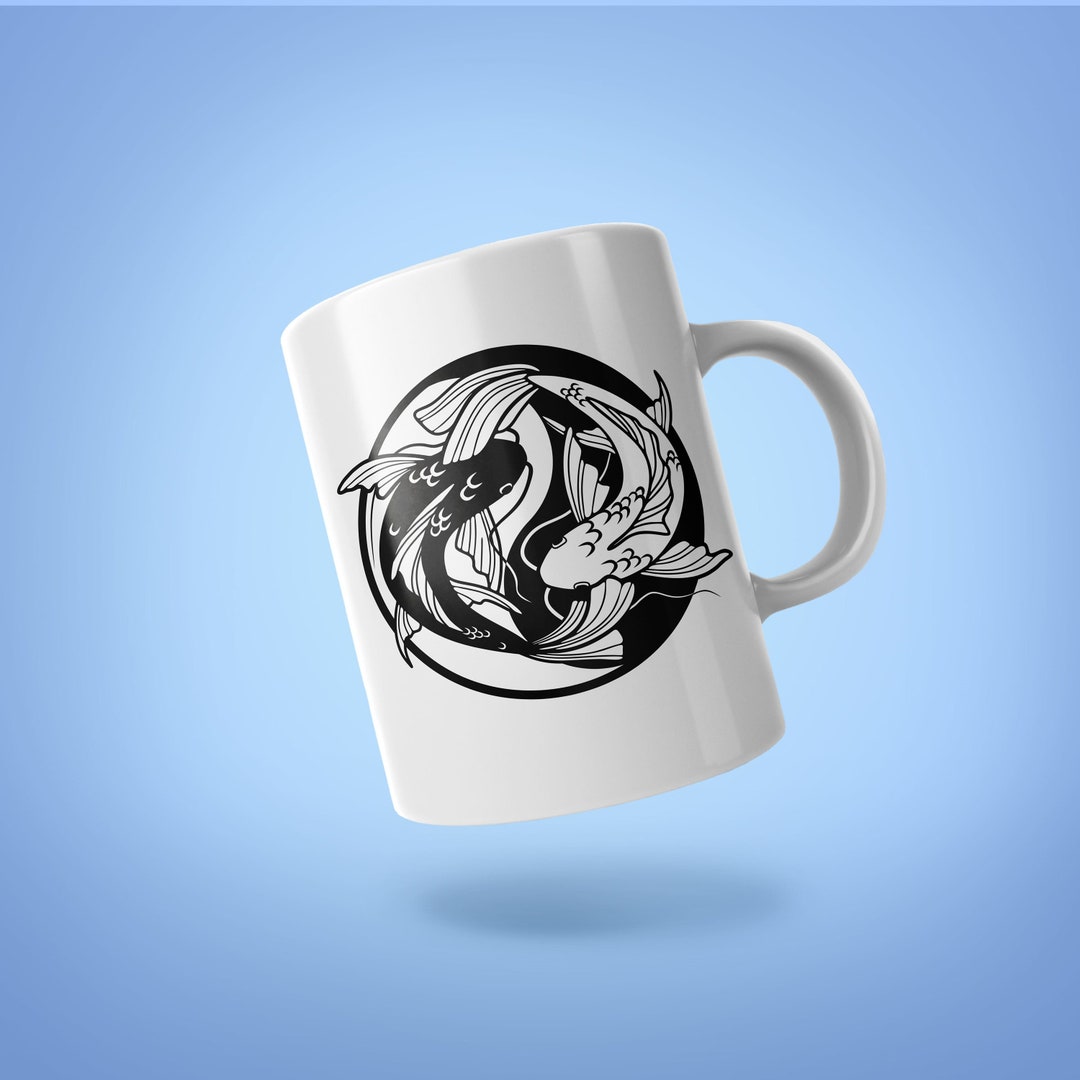Koi Fish Svg Dxf Pdf Eps Laser Cut Files Yin Yang Metal Wall Art Svg ...