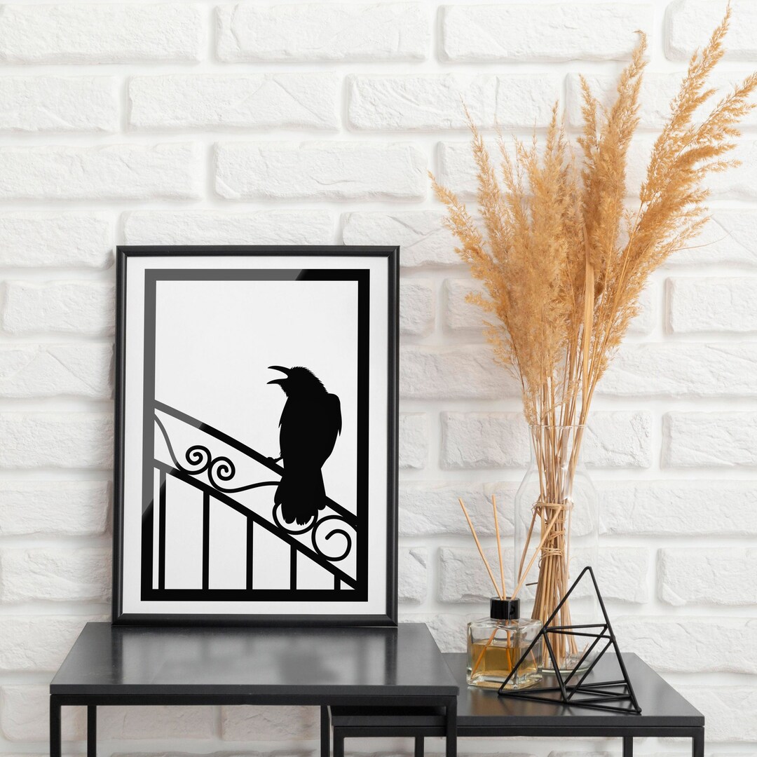 Raven Svg Dxf Laser Cut Files Crow Svg Files for Cricut Gothic - Etsy ...