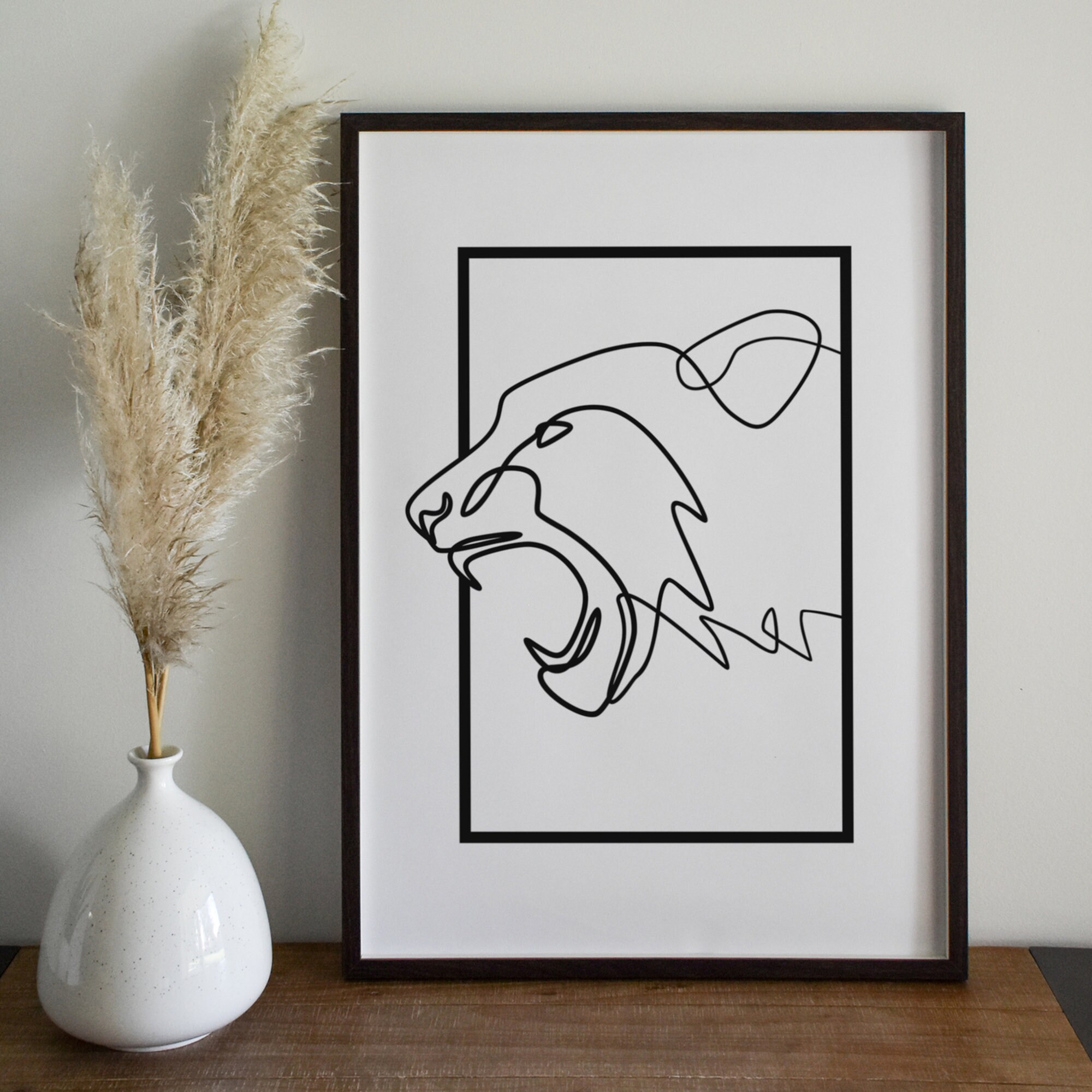 Tiger One Line Svg DXF Laser Cut Files Big Cat Svg Files for - Etsy Ireland