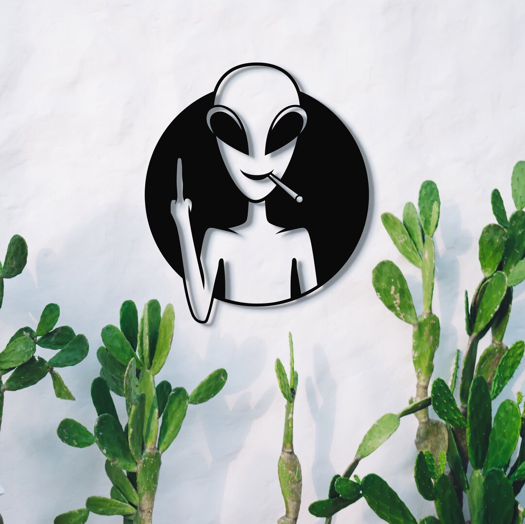 Alien Showing Middle Finger Svg DXF Laser Cut Files Svg Files for ...