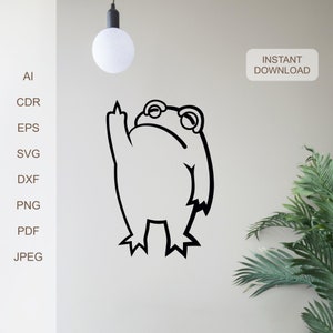 Frog Showing Middle Finger Svg DXF Laser Cut Files Svg Files for Cricut ...