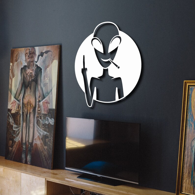 Alien Showing Middle Finger Svg DXF Laser Cut Files Svg Files - Etsy ...