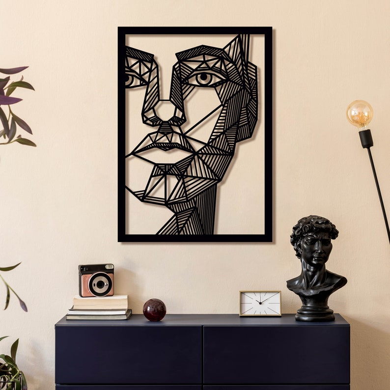 Visage géométrique svg dxf découpé au laser fichiers Femme - Etsy France
