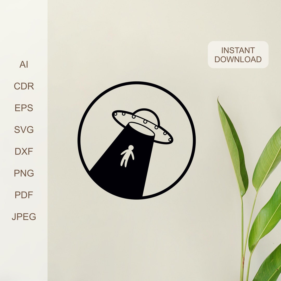 Alien Abduction Svg Dxf Laser Cut Files Flying Disc Svg Files for ...