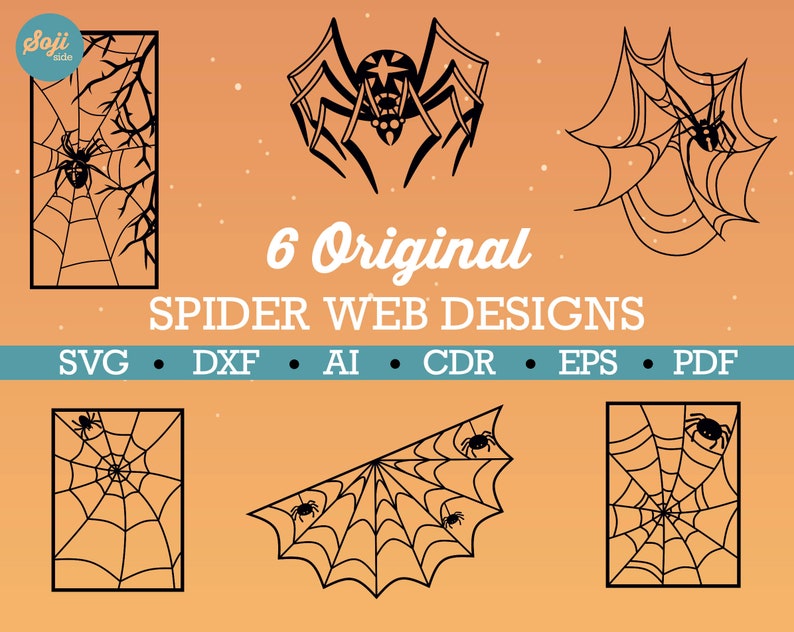 Spider Web Svg Bundle Spiders Dxf Laser Cut Files Spider Svg - Etsy
