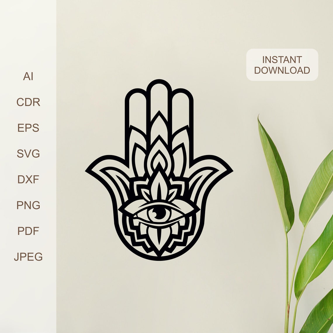 Hamsa Svg Dxf Laser Cut Files Mandala Hand Svg File for Cricut - Etsy