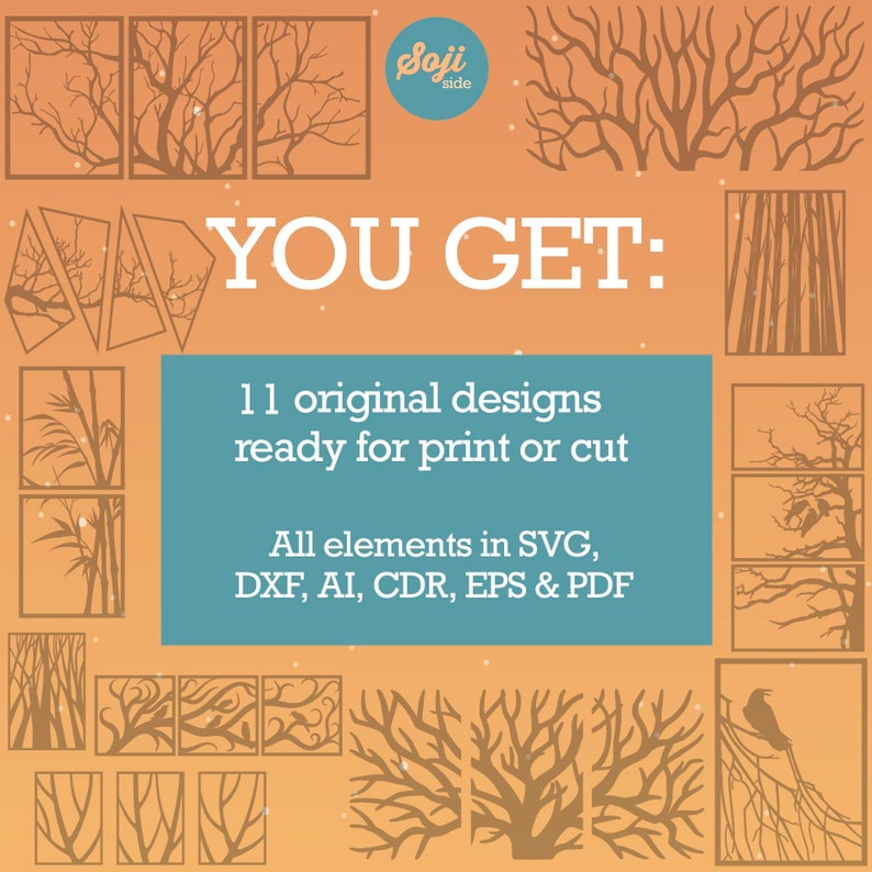 Tree Branches Svg Bundle Trees Dxf Laser Cut Files Tree Svg - Etsy