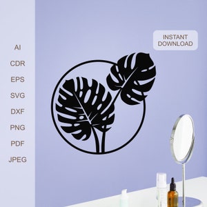 Monstera Leaves Svg Dxf Pdf Laser Cut Files Svg File for Cricut Palm ...