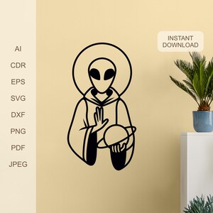 Alien Showing Middle Finger Svg DXF Laser Cut Files Svg Files for ...