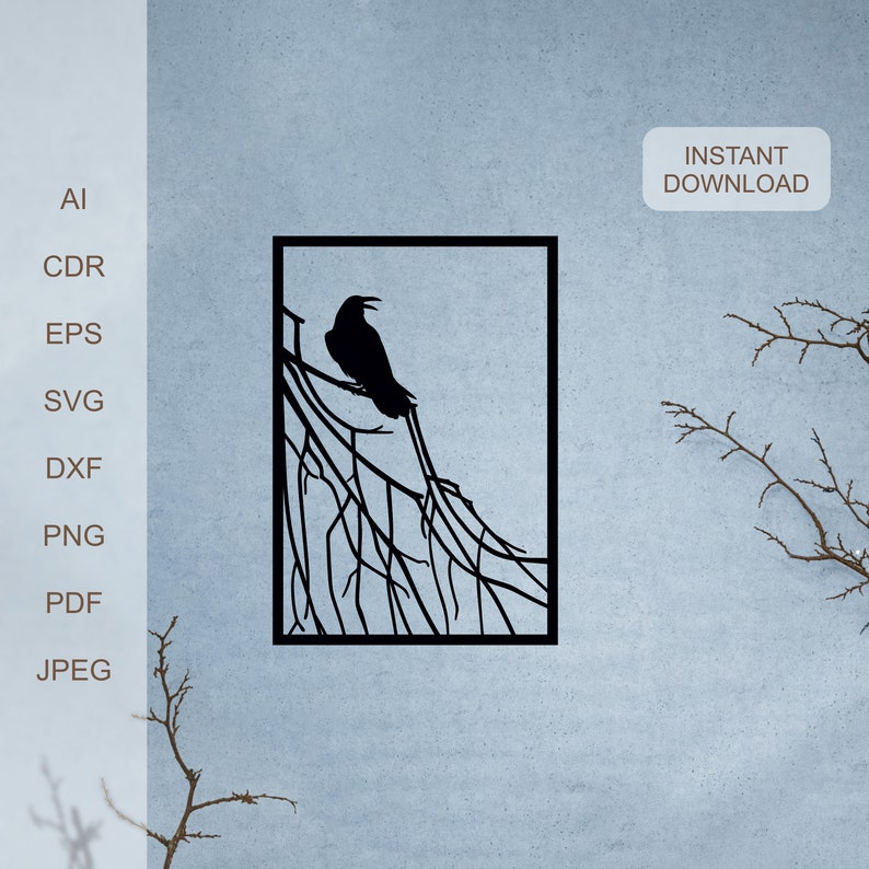 Tree Branches DXF Laser Cut Files Raven SVG Files for Cricut - Etsy