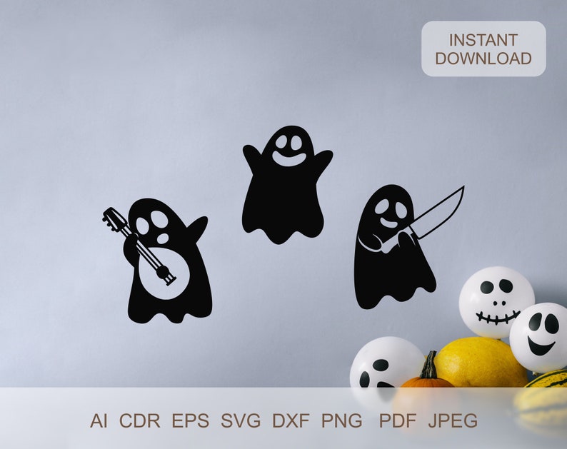 Halloween Ghosts Svg Laser Cut Files for Cricut Halloween - Etsy