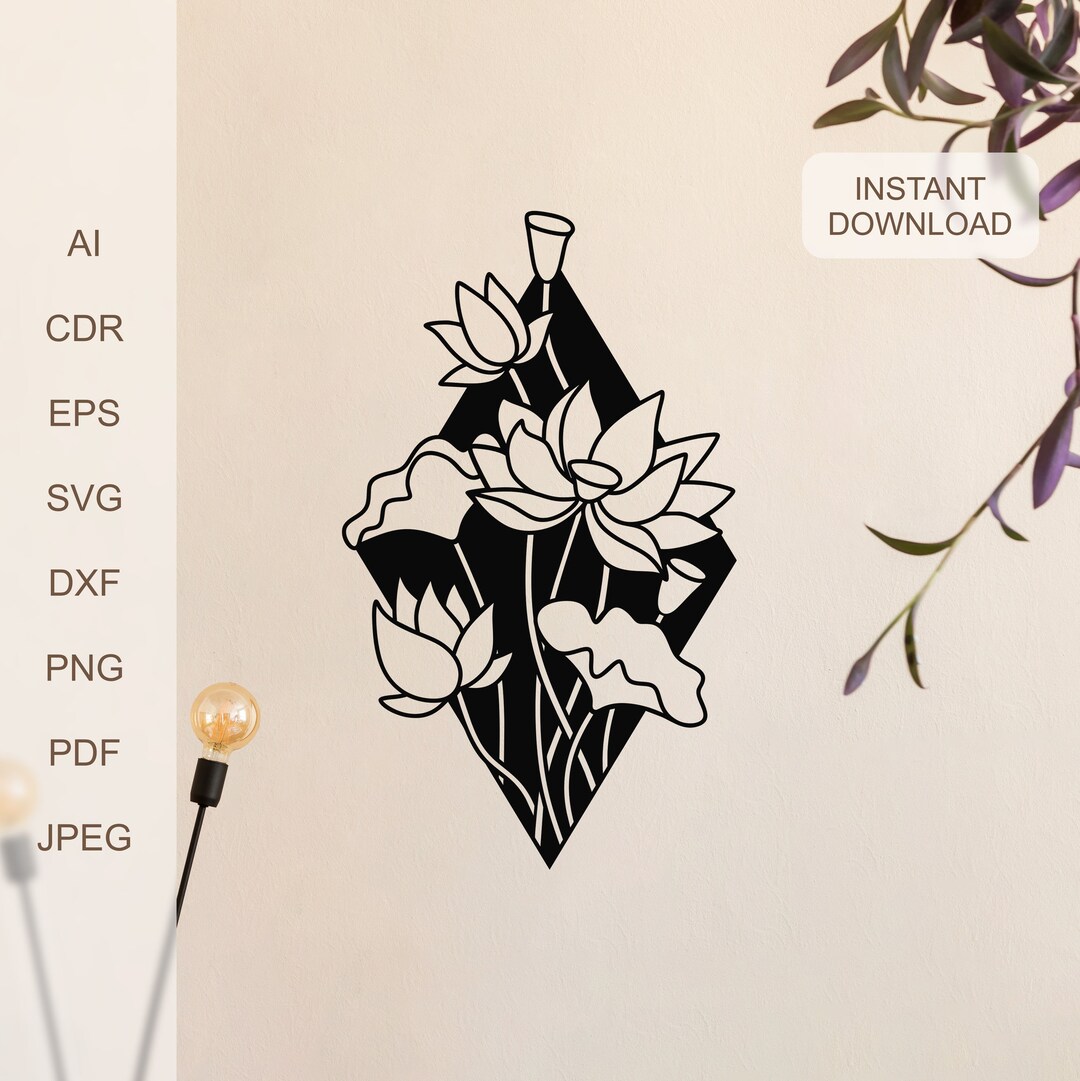Flowers Svg Dxf Pdf Laser Cut Files Svg Files for Cricut Dxf Files for ...