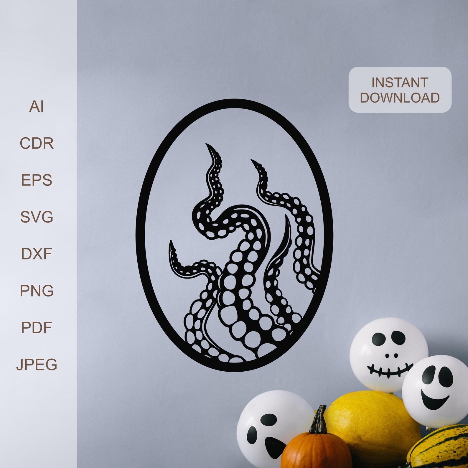 Octopus Tentacles Svg Laser Cut Files DXF Files for Cricut Kraken Decor ...