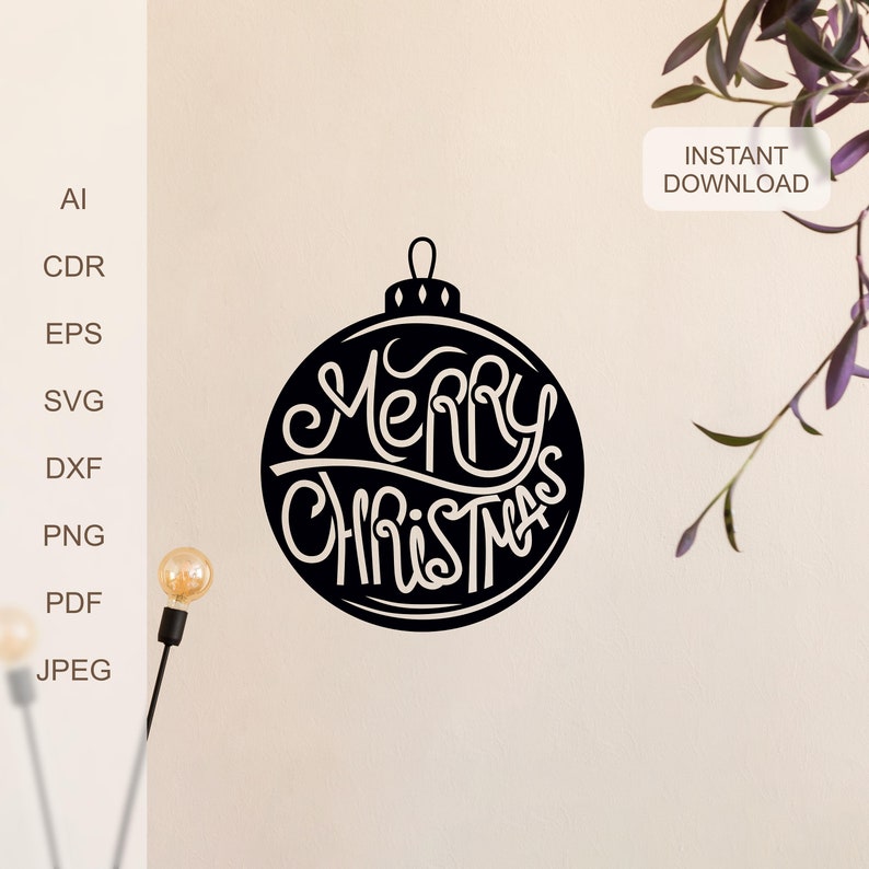 Merry Christmas DXF Laser Cut Files Christmas Ball Svg Files - Etsy