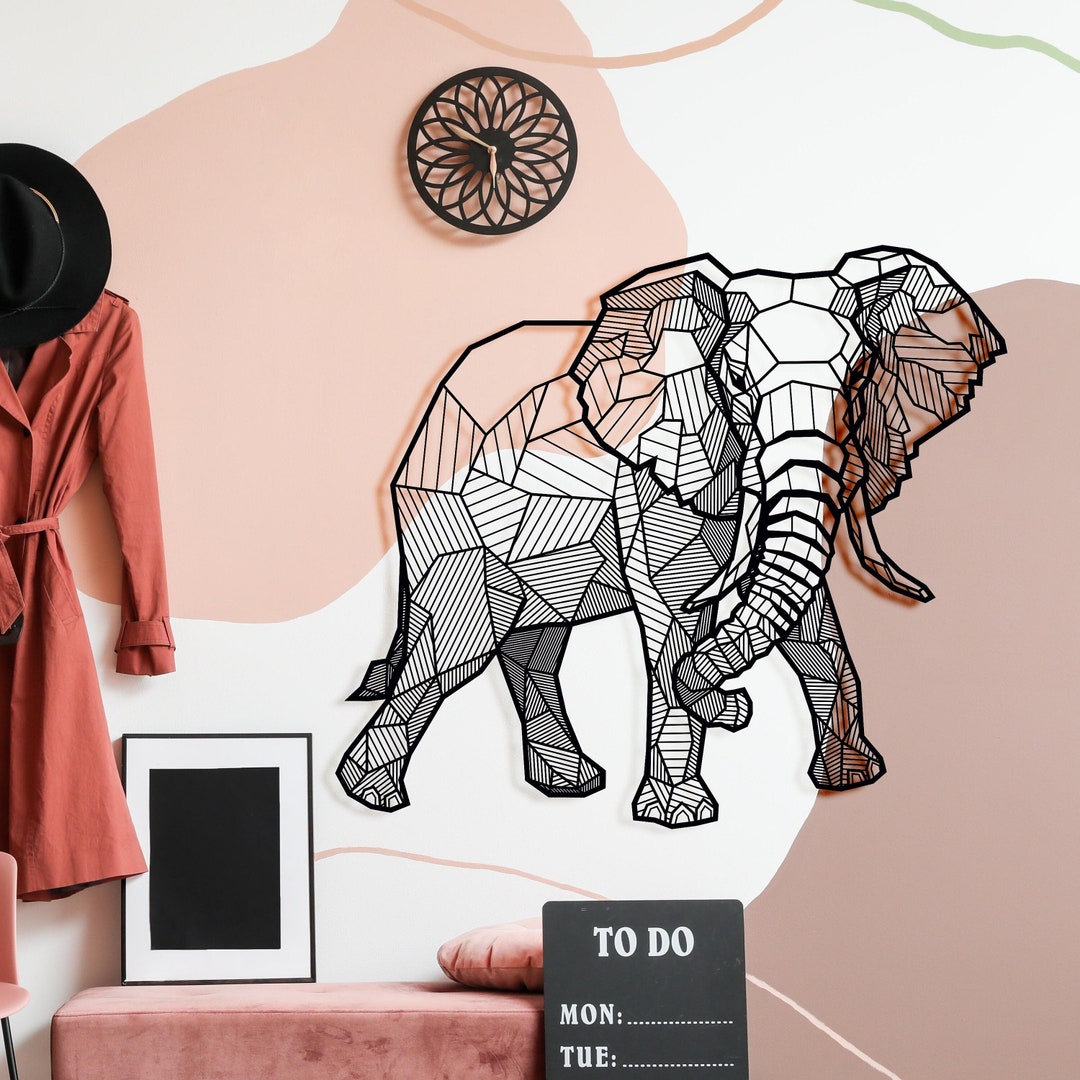 Geometric Elephant Svg Dxf Laser Cut Files SVG Files for - Etsy