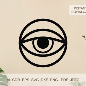 Abstract Eye Svg Dxf Laser Cut Files Mystic Wall Art Svg Files for ...