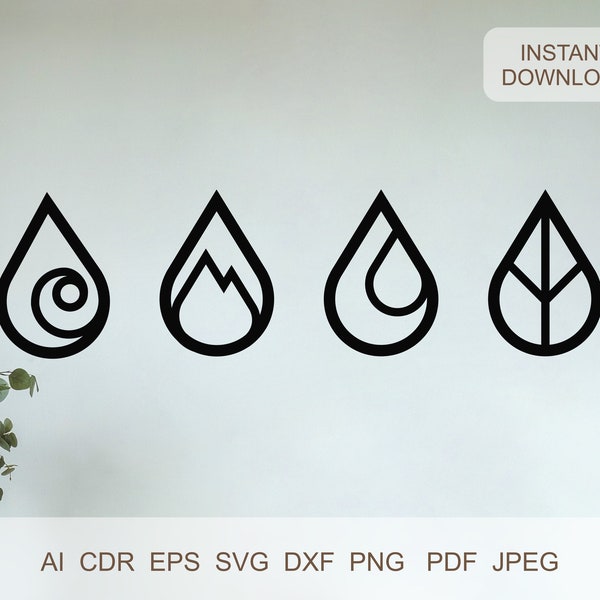 Four Elements Svg - Etsy