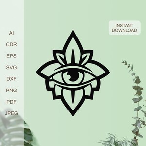 Mystic Eye Dxf Laser Cut Files Svg Files for Cricut Abstract Wall Art ...