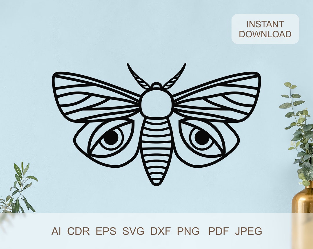 Butterfly Svg Dxf Pdf Laser Cut Files Eps Cdr Svg File for Cricut Moth ...