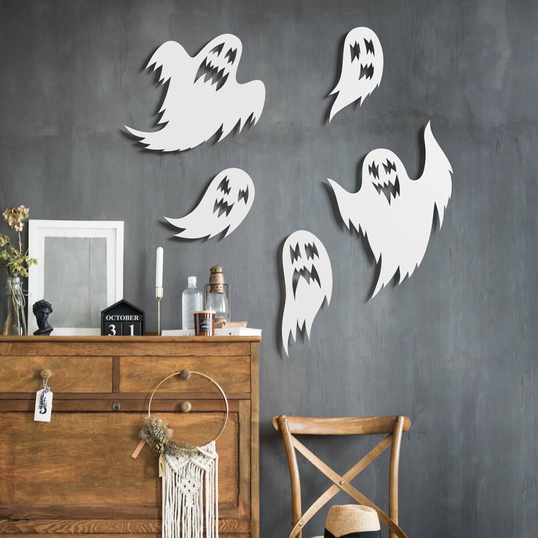 Halloween Ghosts Svg Laser Cut Files for Cricut Halloween Decor Dxf ...