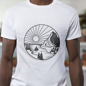 Sunset Svg Dxf Pdf Laser Cut Files Mountains and Sun Metal Wall Art Svg ...