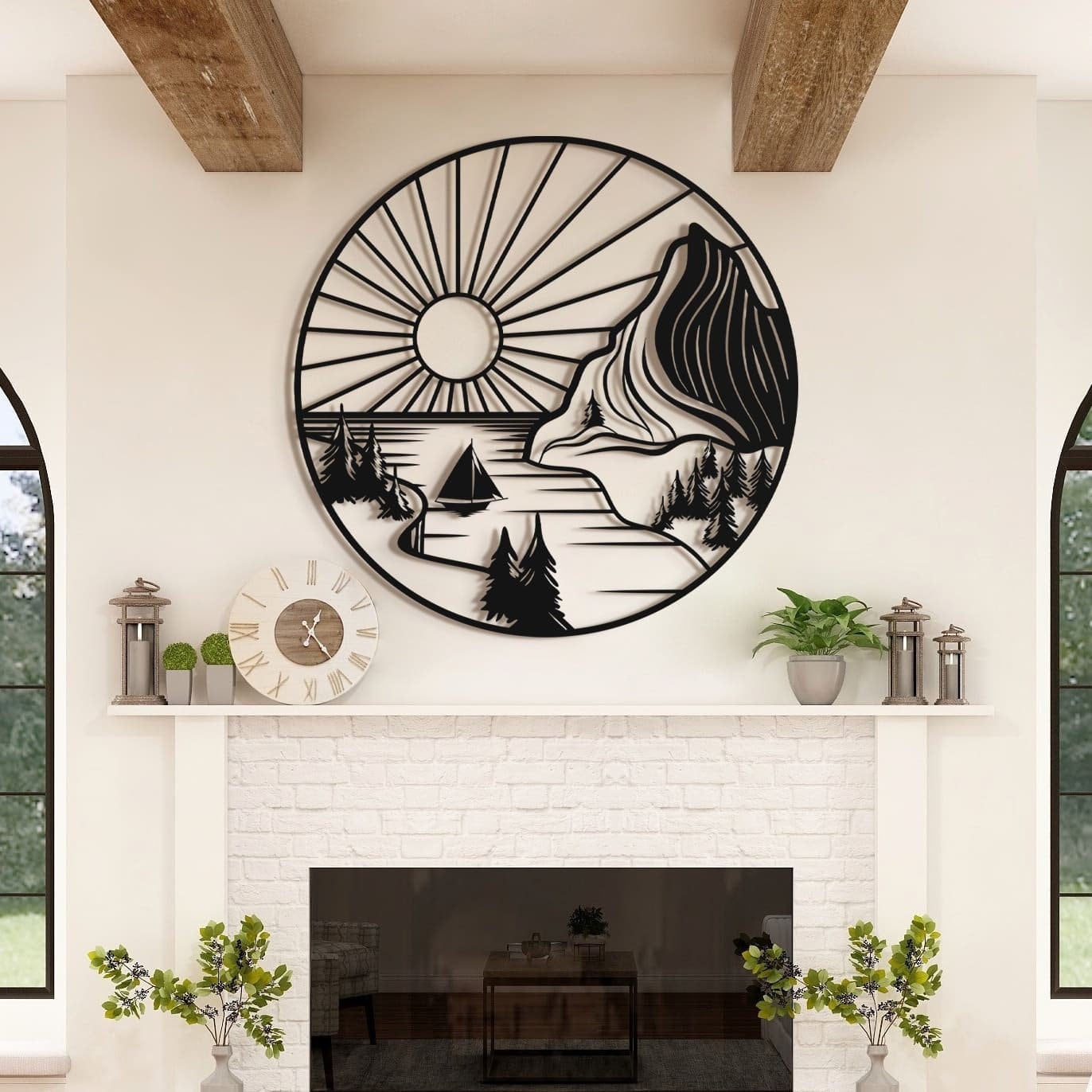 Sunset Svg Dxf Pdf Laser Cut Files Mountains and Sun Metal - Etsy Australia