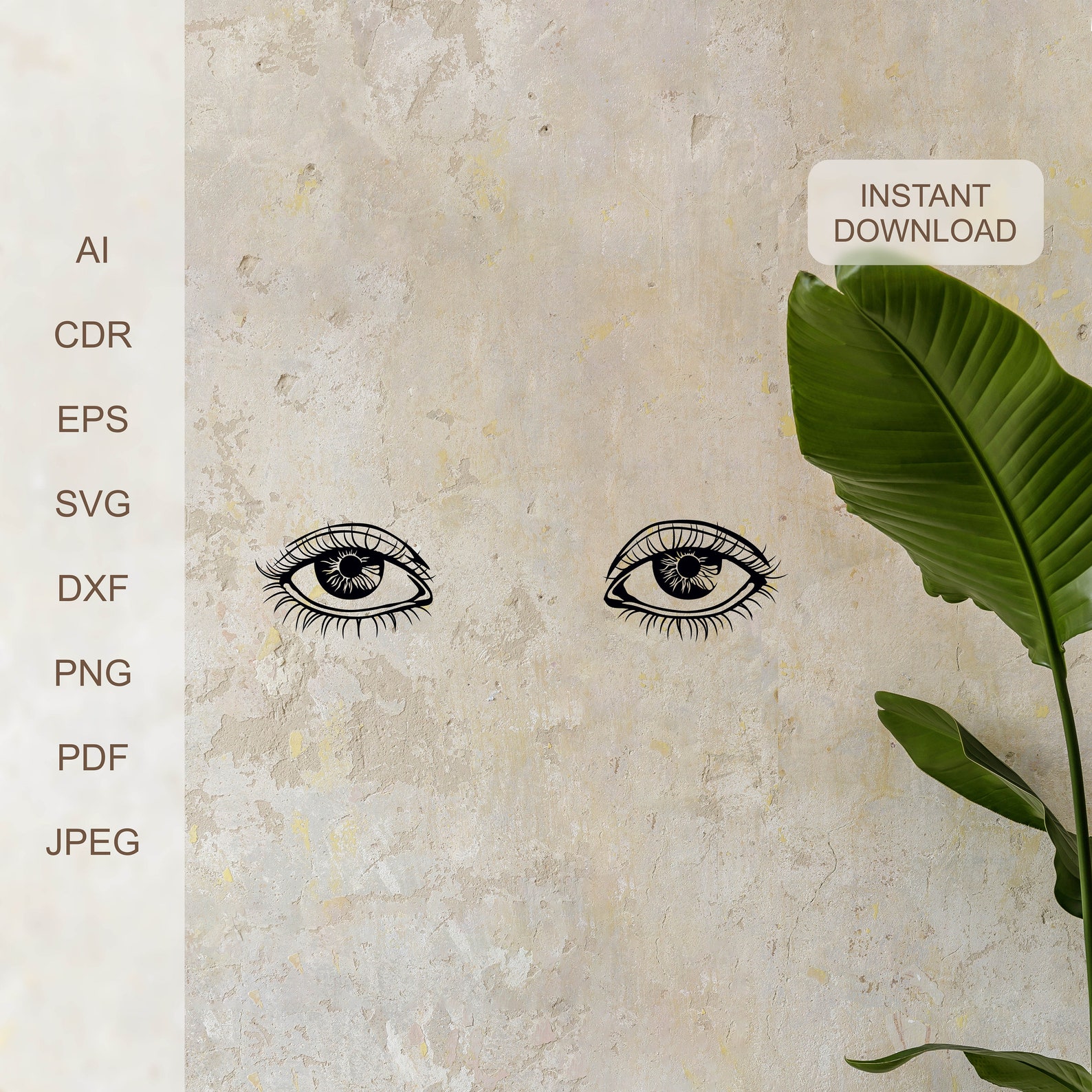 Eyes DXF Laser Cut Files SVG Files for Cricut Wall Art Dxf File for CNC ...