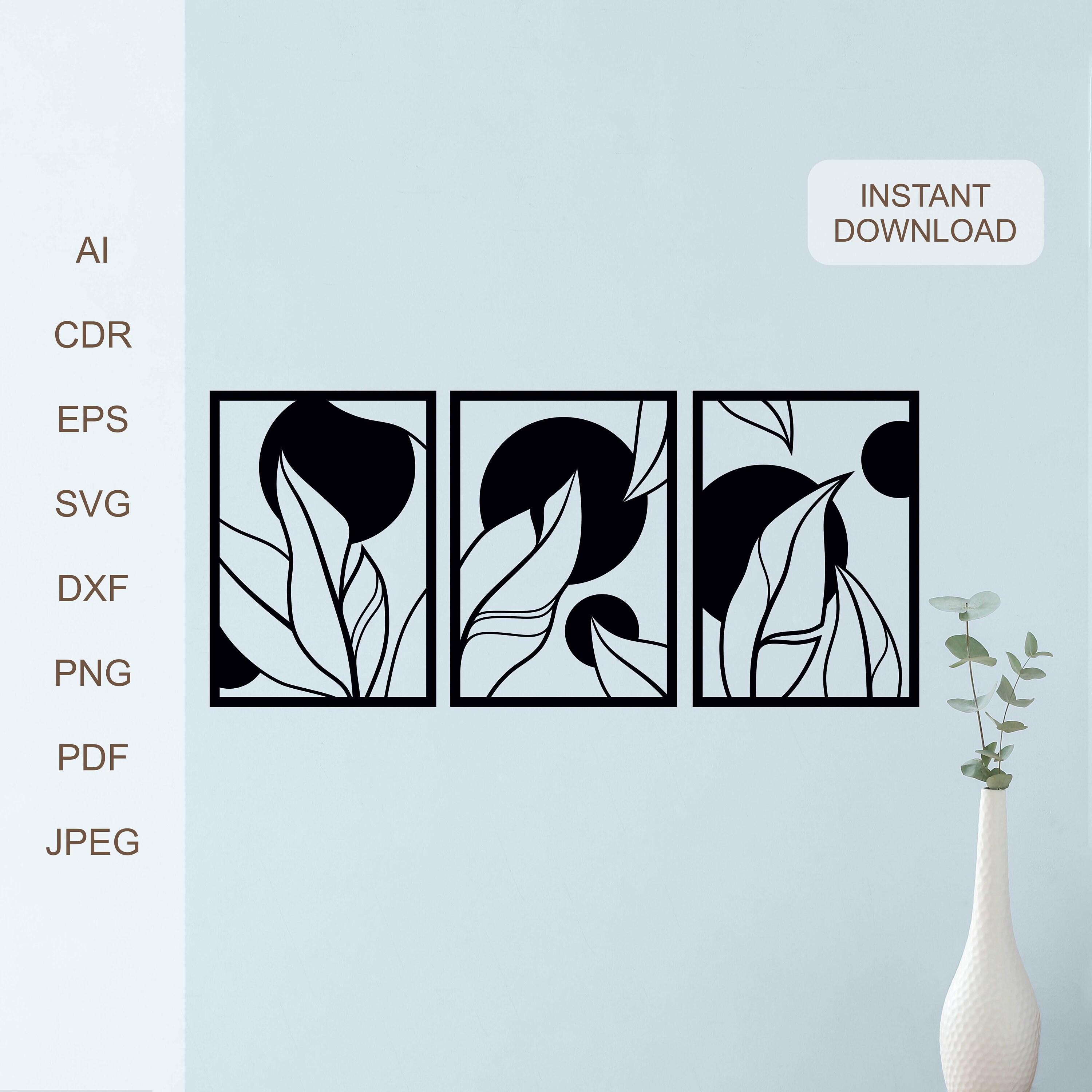 Panels Tree Leaves Dxf Laser Cut Files Svg Files For Cricut Etsy