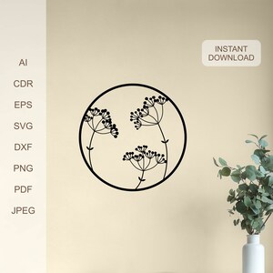 Wildflowers Svg Dxf Pdf Laser Cut Files Svg File for Cricut Wall Art ...