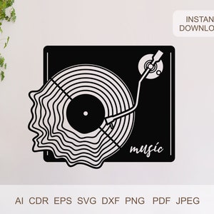 Record Player Svg Turntable Dxf Laser Cut Files Dxf Files for Cnc ...