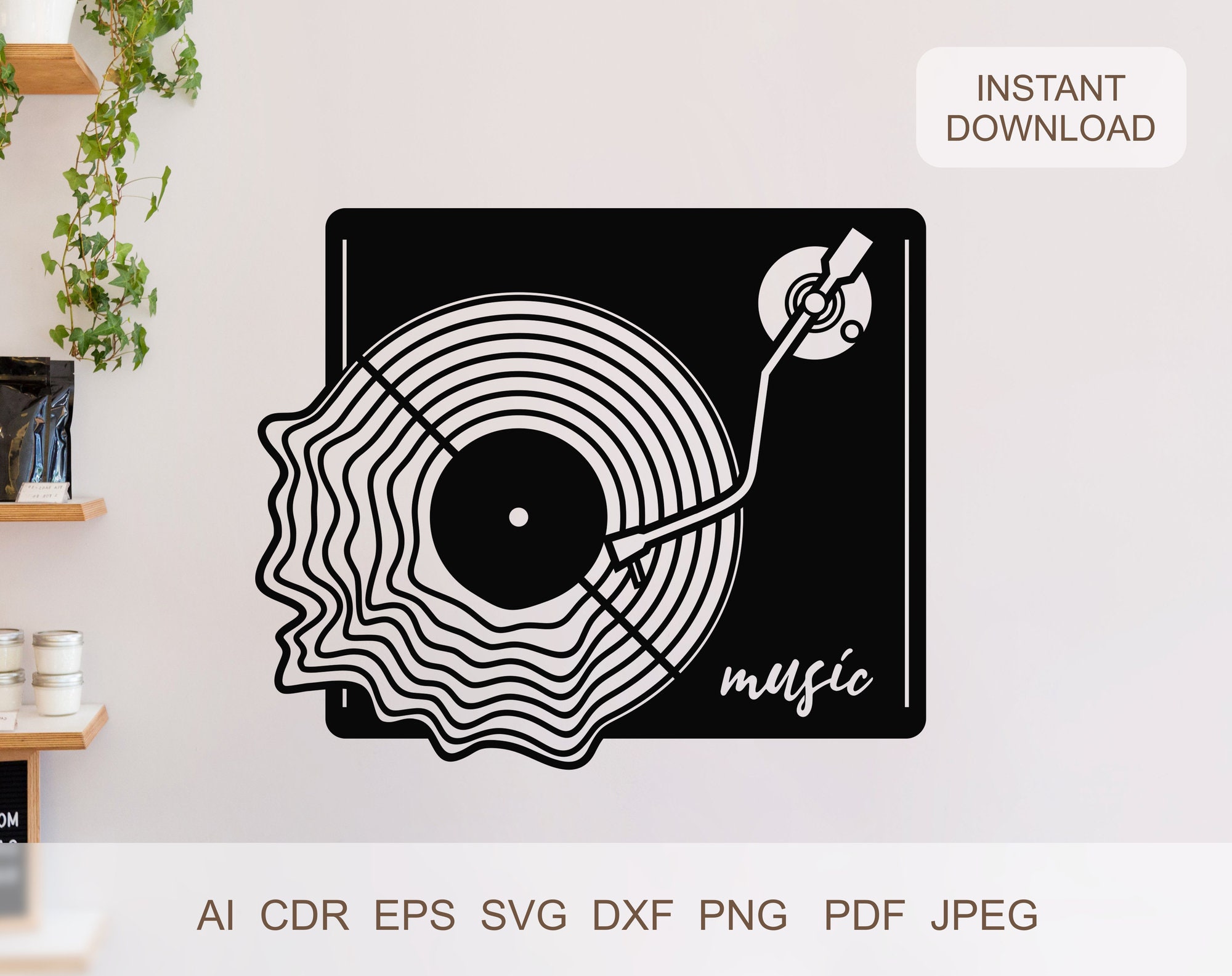 Record Player Svg Turntable Dxf Laser Cut Files Dxf Files for - Etsy