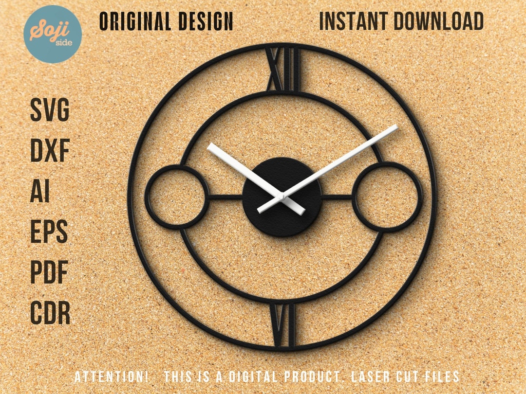 Wall Clock Face SVG DXF Ready Laser Cut Files Svg File for - Etsy