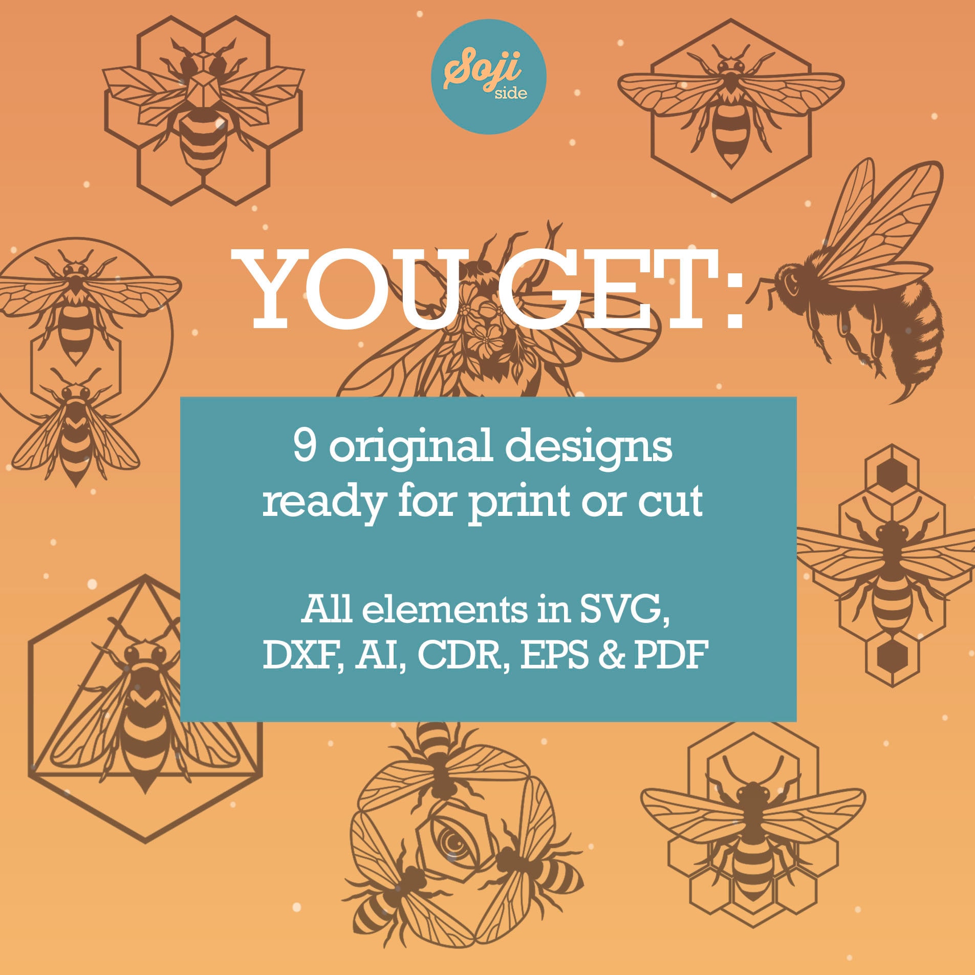 Bees Svg Bundle Bee Dxf Laser Cut Files Geometric Bee Svg - Etsy Hong Kong