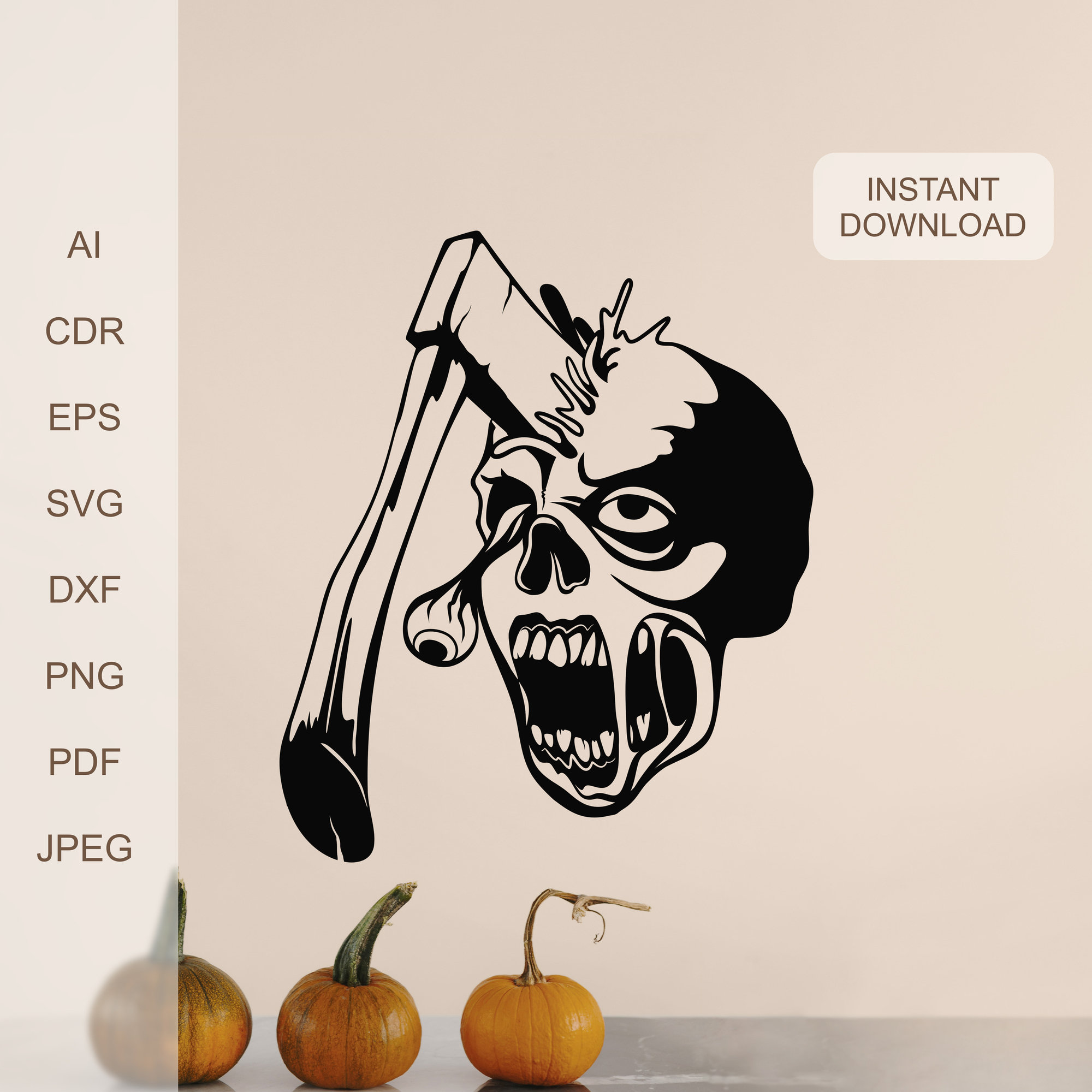 Zombie Head Svg Laser Cut Files DXF File for Cricut Laser - Etsy Israel