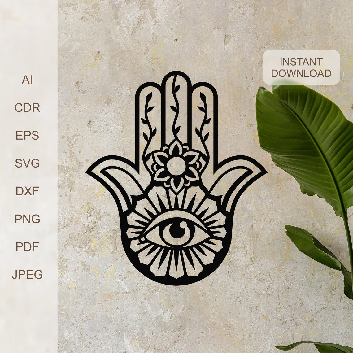 Hamsa Svg Dxf Pdf Eps Laser Cut Files Svg File for Cricut - Etsy Canada