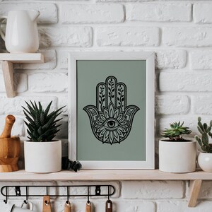 Hamsa Svg Dxf Laser Cut Files Mandala Hand Svg File for Cricut Dxf File ...