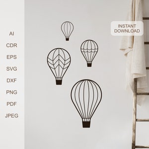 Hot Air Balloons Svg Dxf Laser Cut Files Svg Files for Cricut Dxf for ...