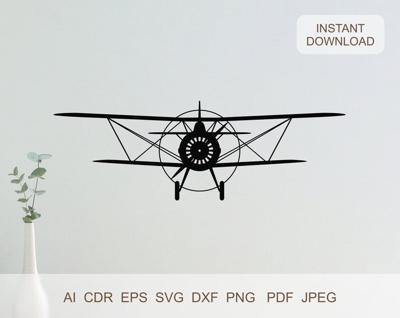 Airplane Svg Dxf Pdf Eps Laser Cut Files Biplanes Svg File for - Etsy