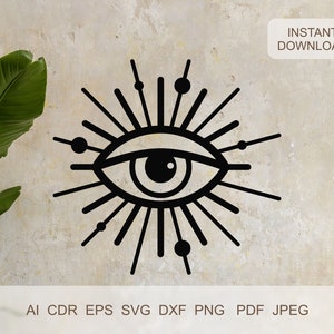 Abstract Eye Svg Dxf Laser Cut Files Mystic Wall Art Svg Files for ...